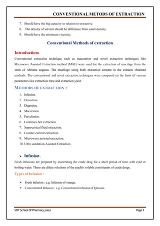 Conventional methods of extraction ppt | PPTX