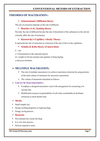 Conventional methods of extraction ppt | PPTX