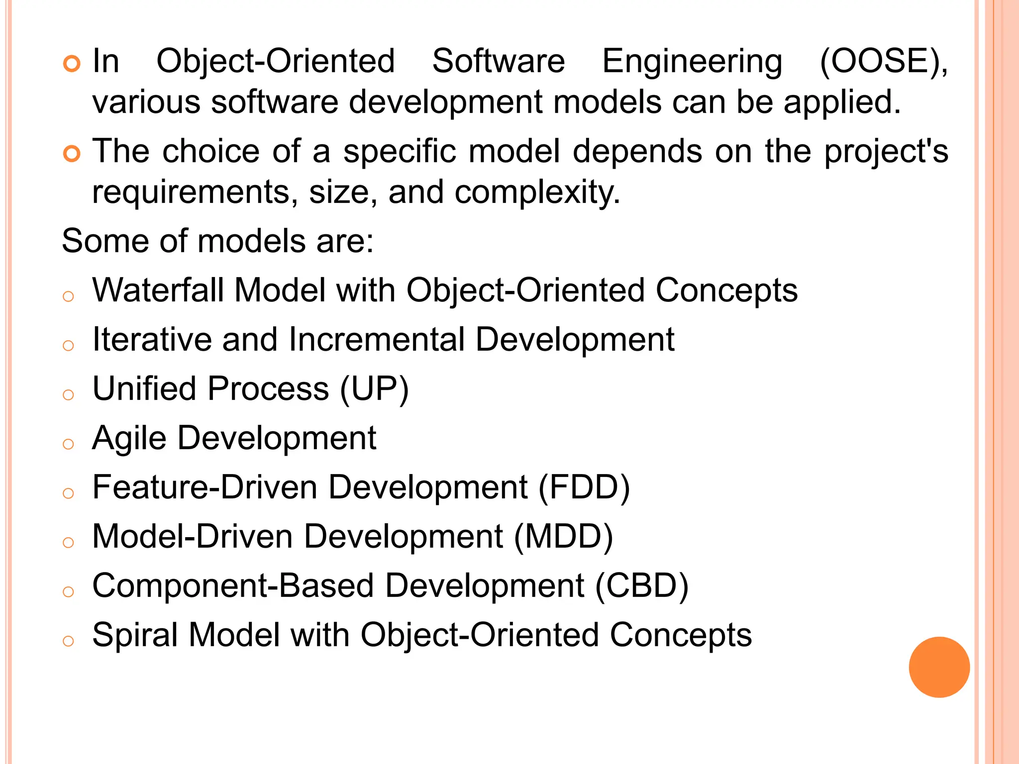 Conventional and Object Oriented Software Engineering | PPT
