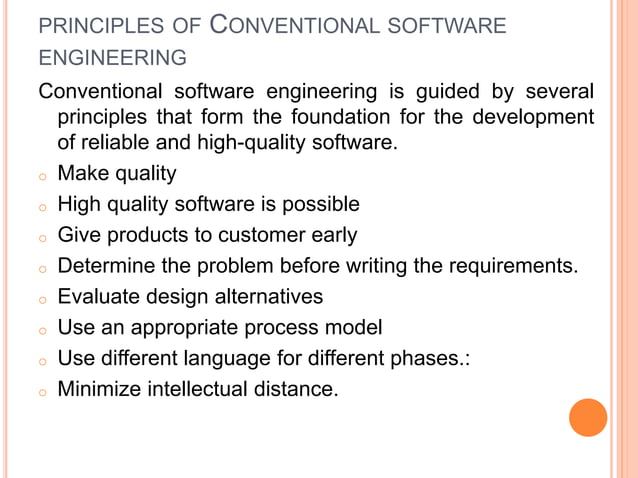 Conventional and Object Oriented Software Engineering | PPT