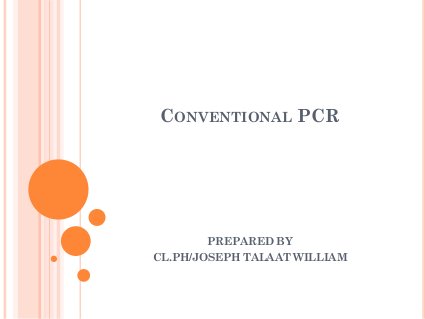 CONVENTIONAL PCR | PDF