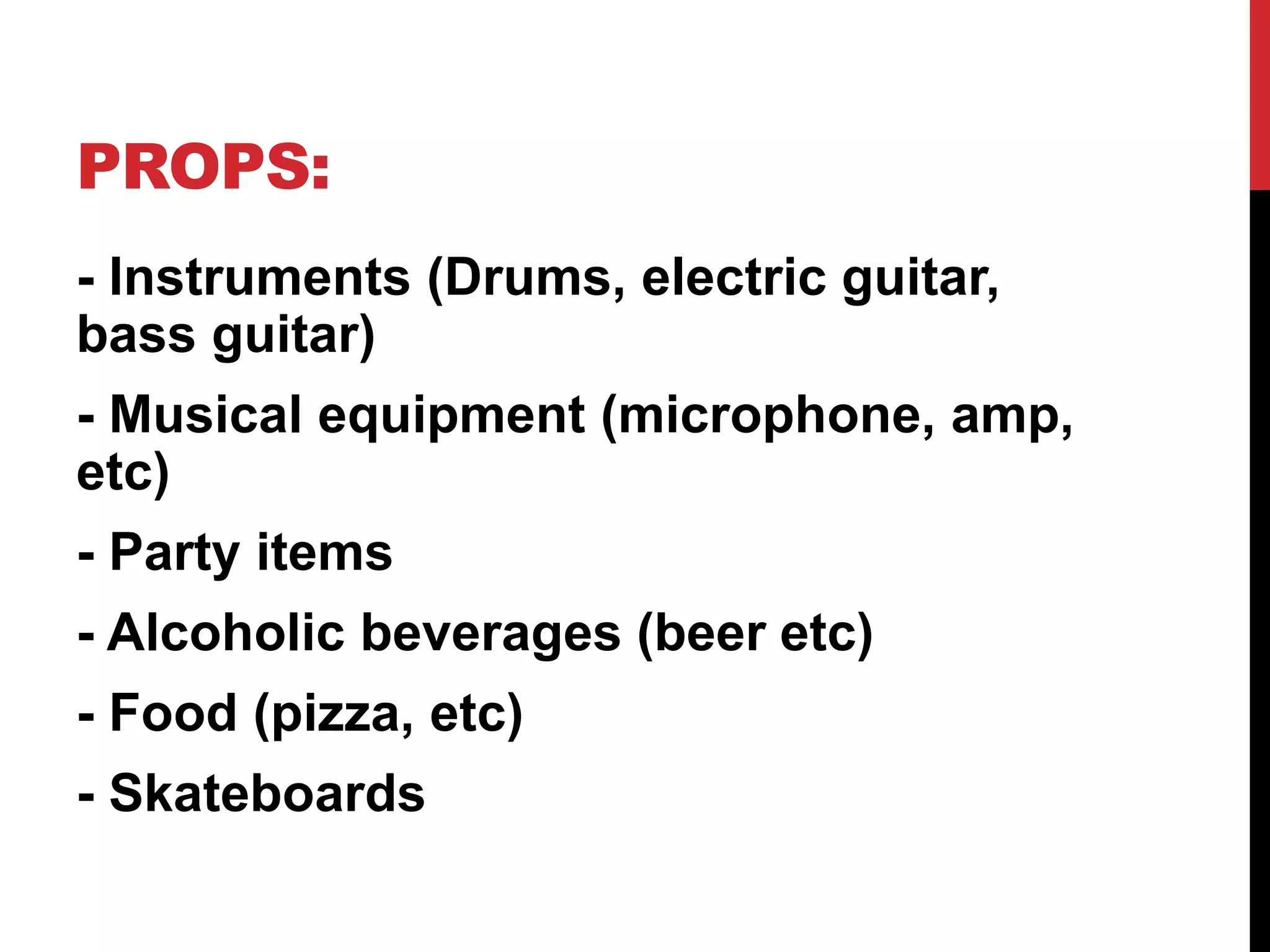 Conventional settings and props 2 | PPTX