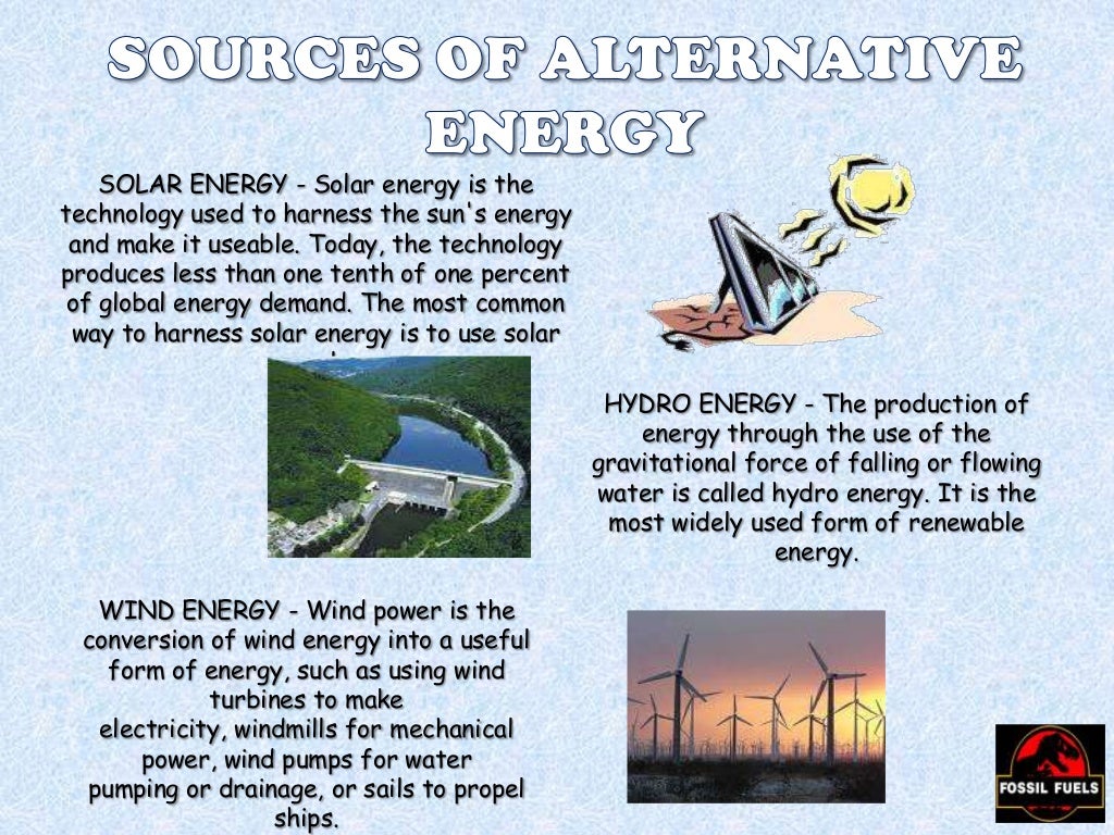 Conventional sources of energy