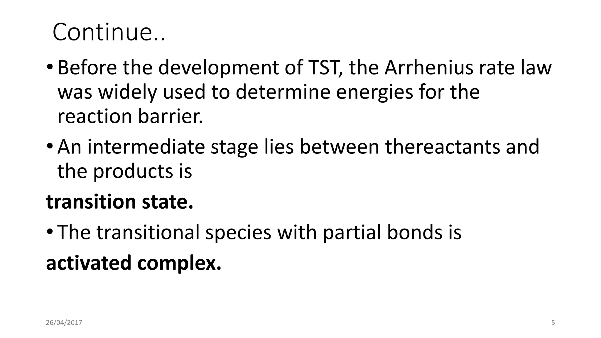 Conventional transition state theory | PPTX