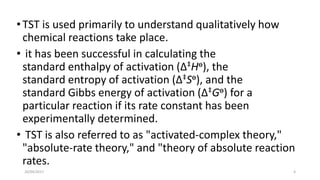 Conventional transition state theory | PPTX