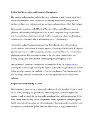 Convention and conference management | DOC