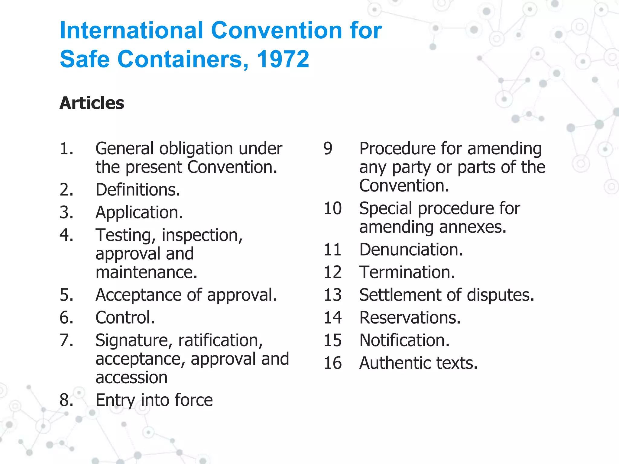 Convention for safe containers | PPTX