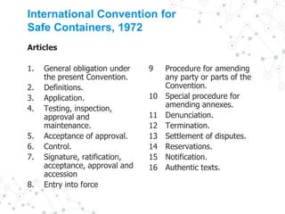 Convention for safe containers | PPTX