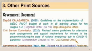 CONVENTION IN CITING SOURCES GRADE 8 LESSON | PDF