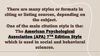 CONVENTION IN CITING SOURCES GRADE 8 LESSON | PDF