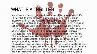 Conventions of a thriller | PPTX