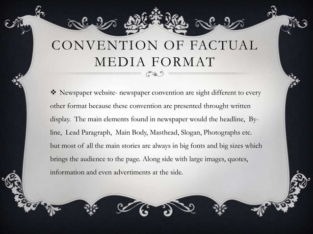 Convention of factual media format | PPT