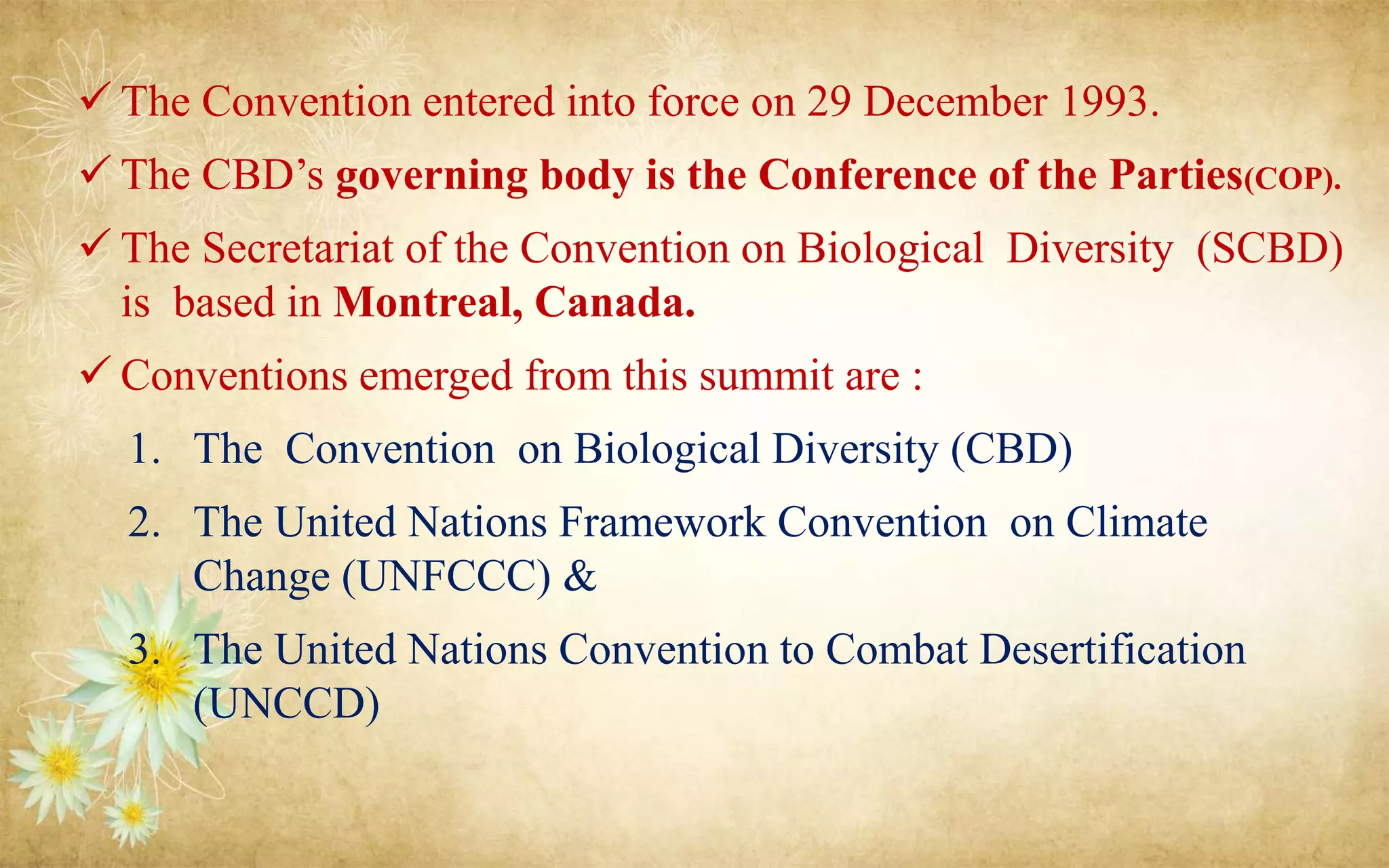 Convention on Biological Diversity - CBD | PPTX