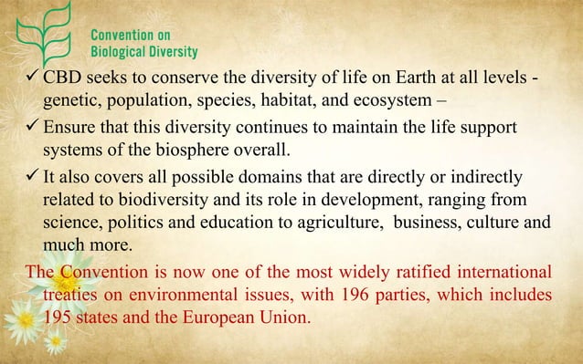 Convention on Biological Diversity - CBD | PPT