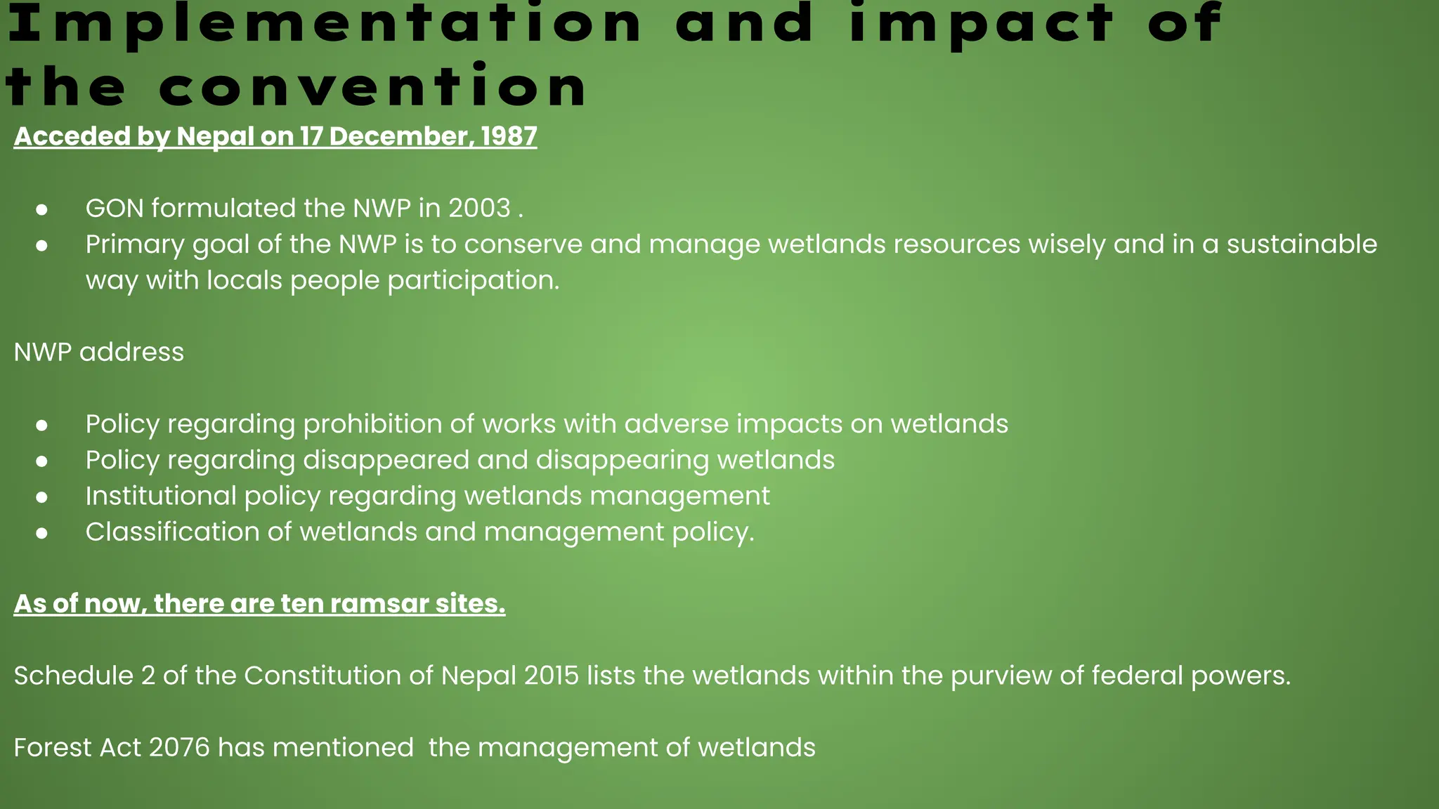 Convention on Wetland with releavnat examples | PDF