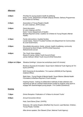 Convention programme | PDF | Daycare and Pre-School | Parenting