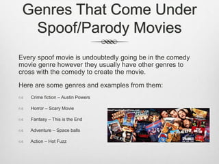 Conventions Of Spoof/Horror Movies | PPTX