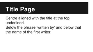 Conventions of-script-writing | PPTX