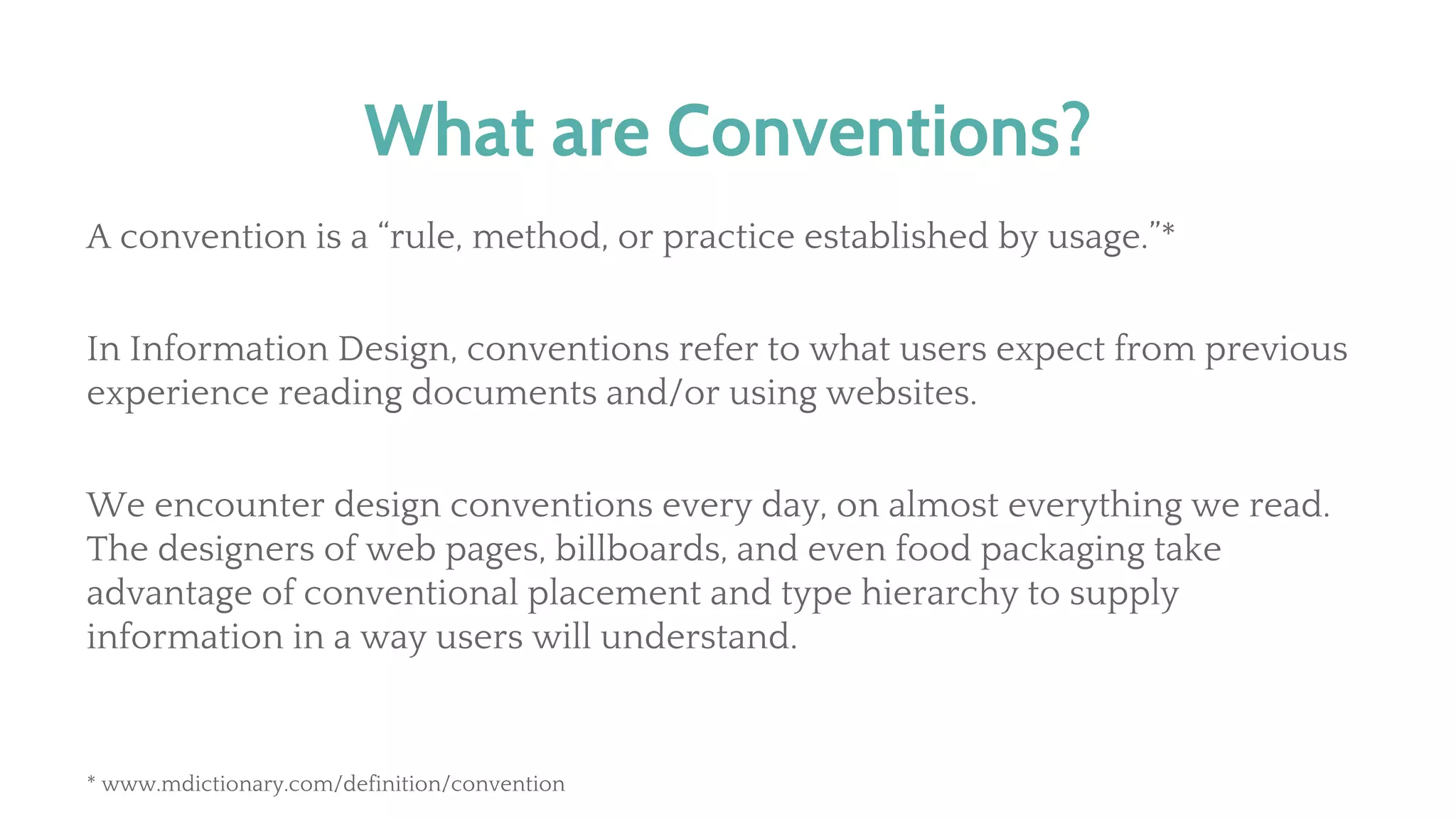Conventions in information design | PDF