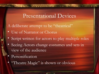 Conventions in theatre | PPT