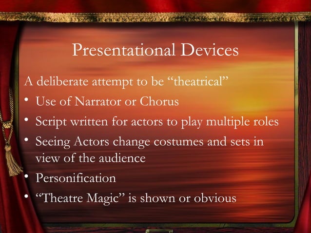 Conventions in theatre | PPT