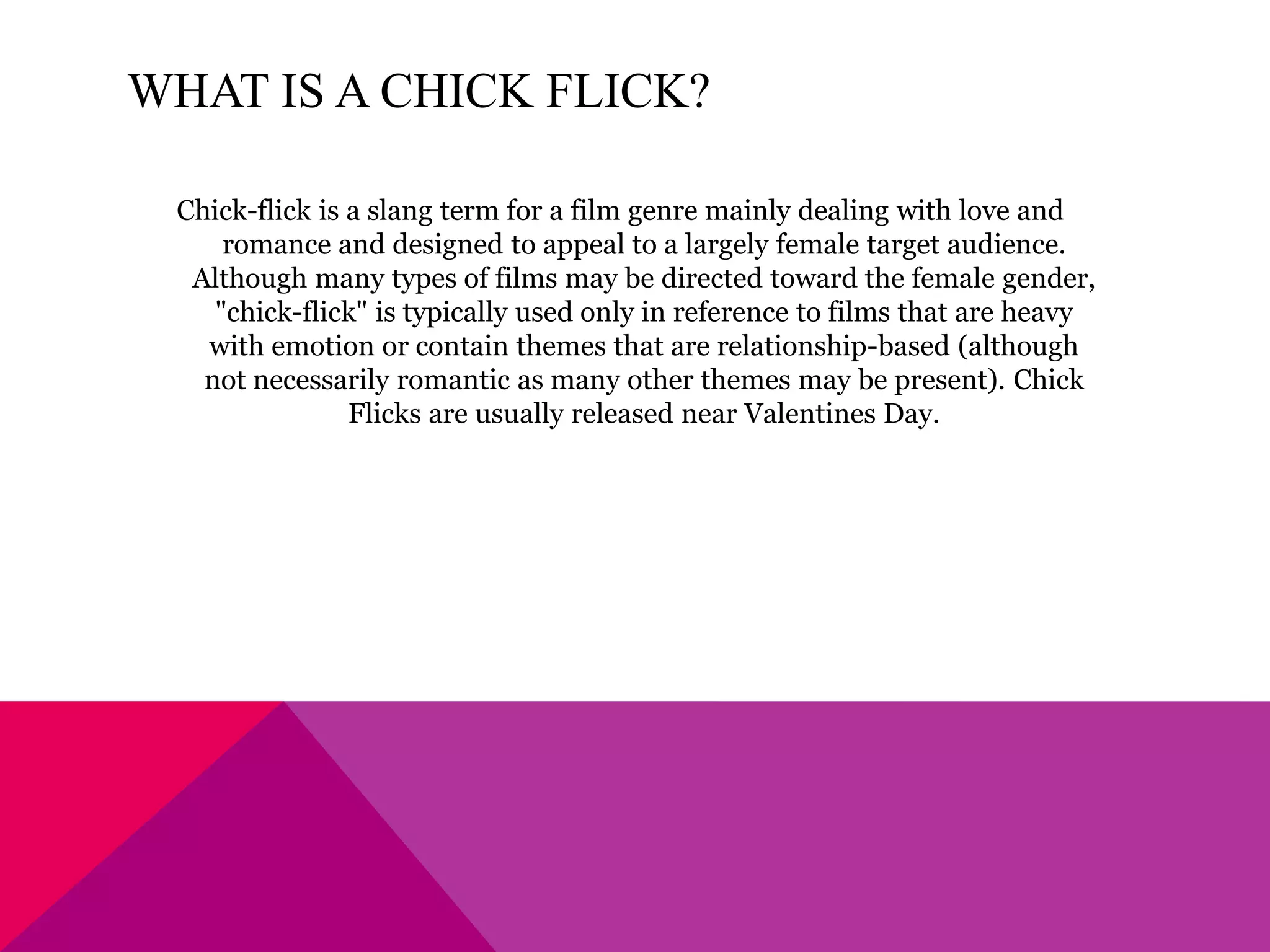 Conventions of a chick flick | PPTX