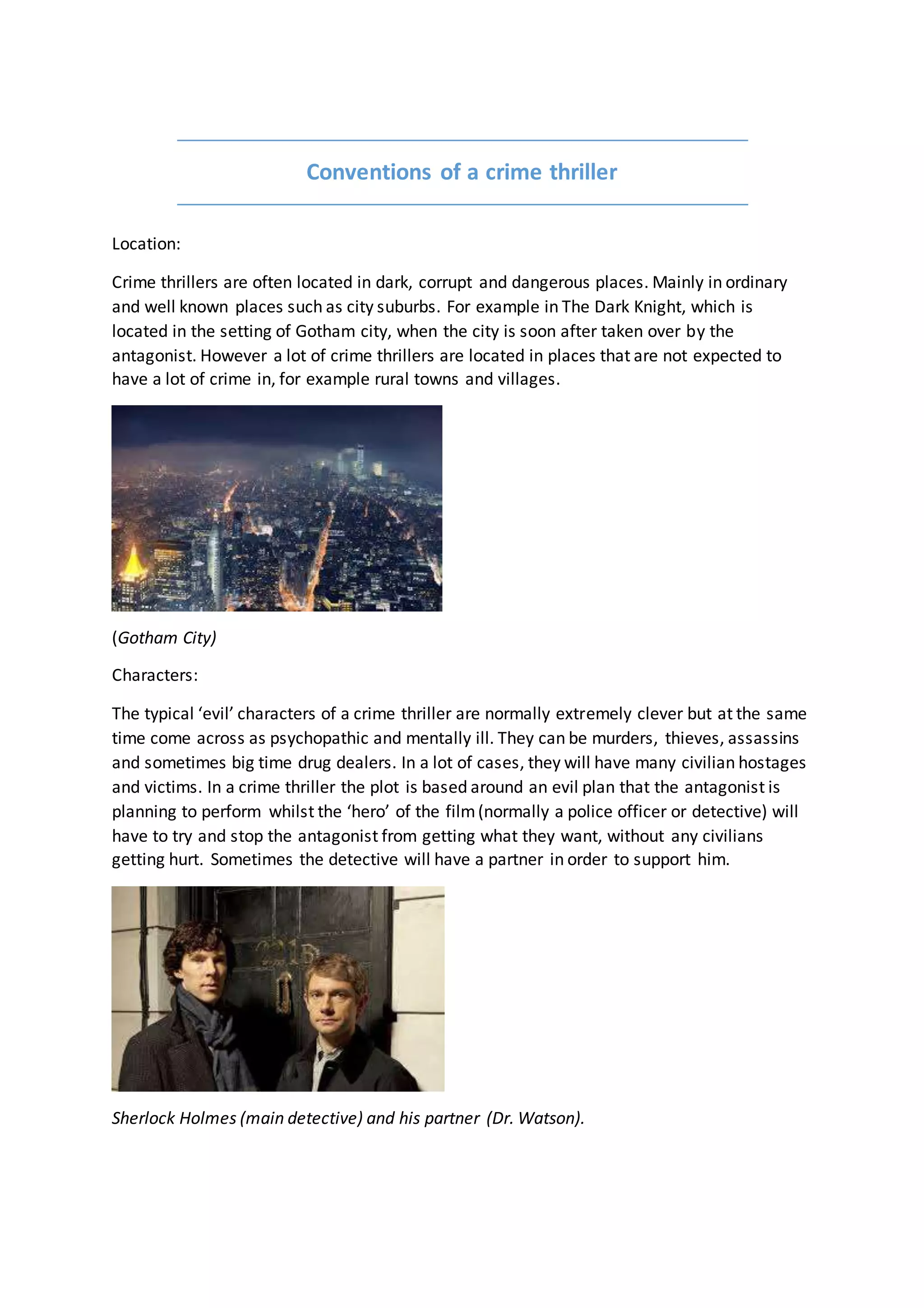 Conventions of a crime thriller | DOCX
