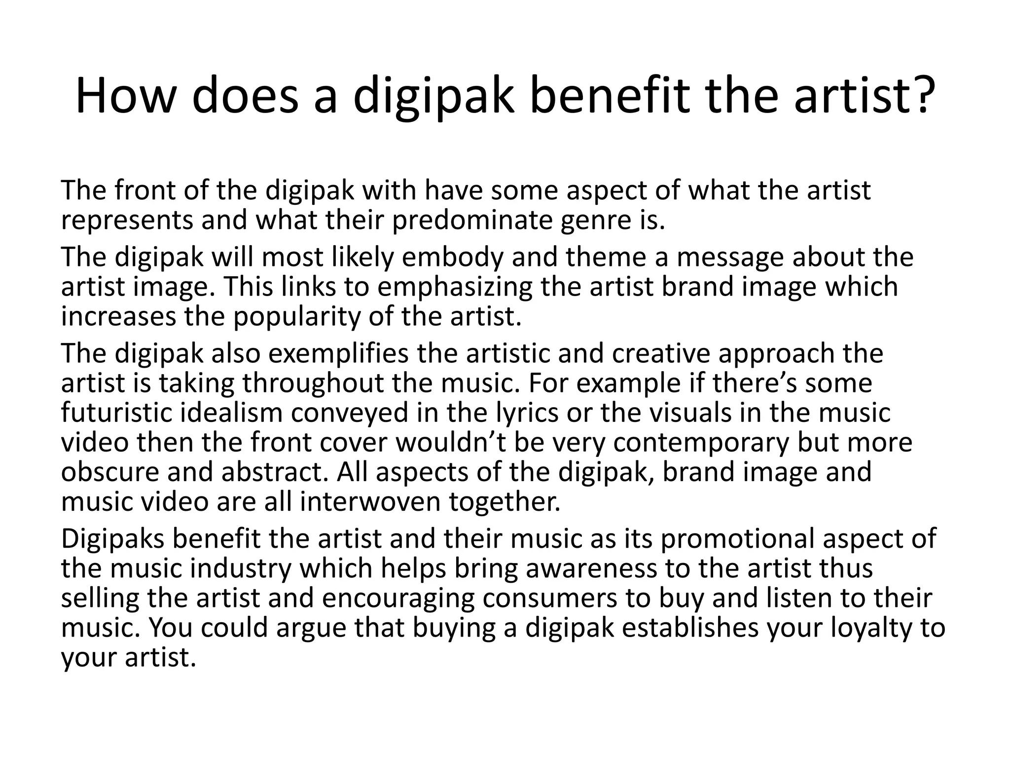 Digipak Presentation | PPT