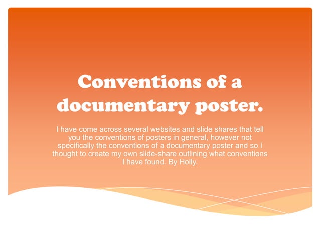 Conventions of a documentary poster | PPTX