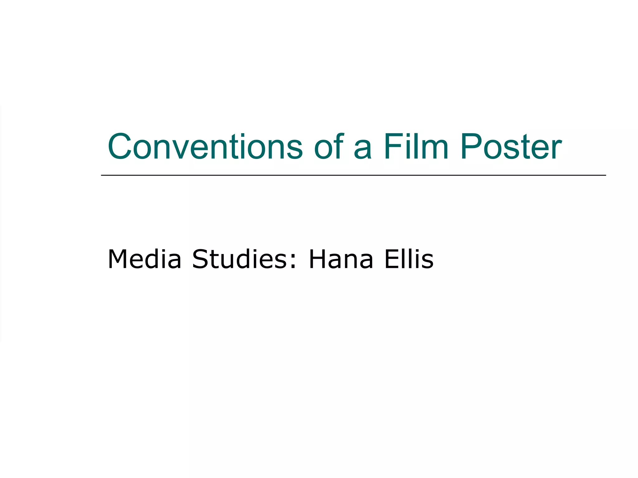 Conventions of a film poster | PPT