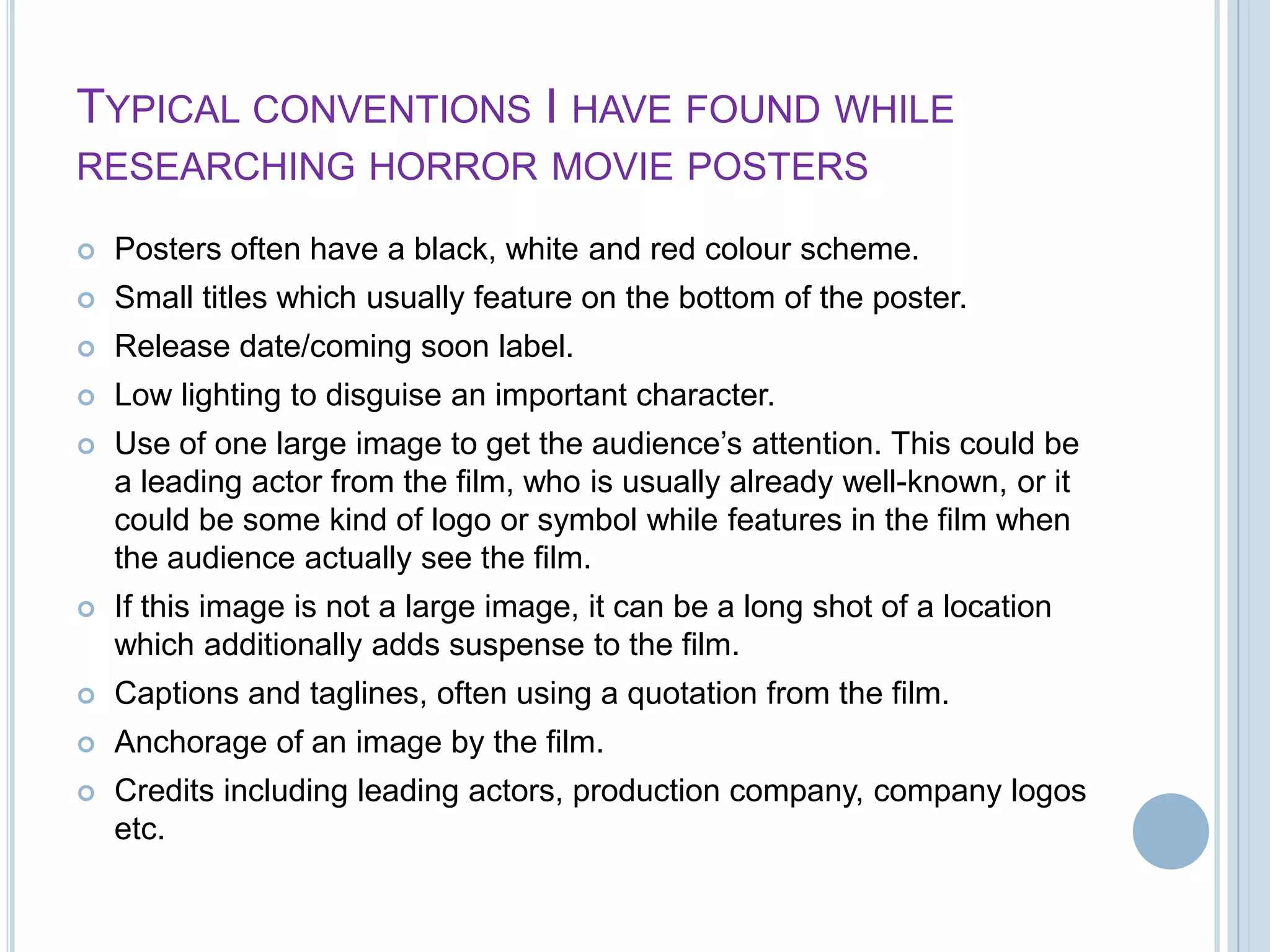 Conventions of a film poster | PPTX