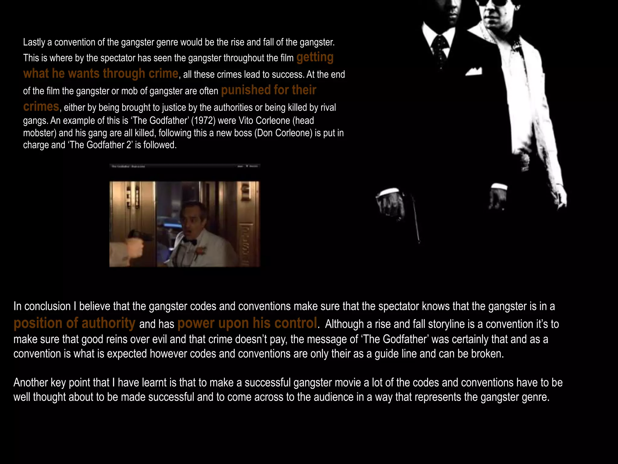 Conventions of a gangster film | PPTX
