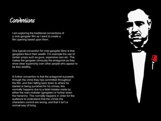 Conventions of mob gangster films | PDF | Crime & Harmful Acts to ...