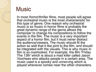 Conventions of a horror film | PPTX