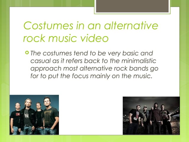Conventions of alternative rock music videos | PPT