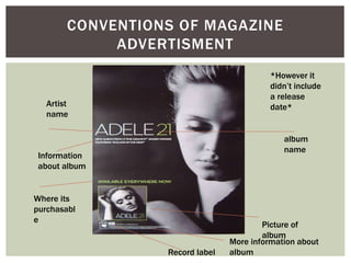 Conventions of a magazine advertisement | PPTX