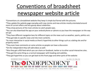 Conventions of a newspaper article ireneeee | PPT
