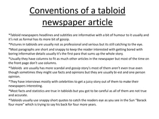 Tabloid Articles Examples