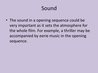Conventions of an opening sequence | PPTX