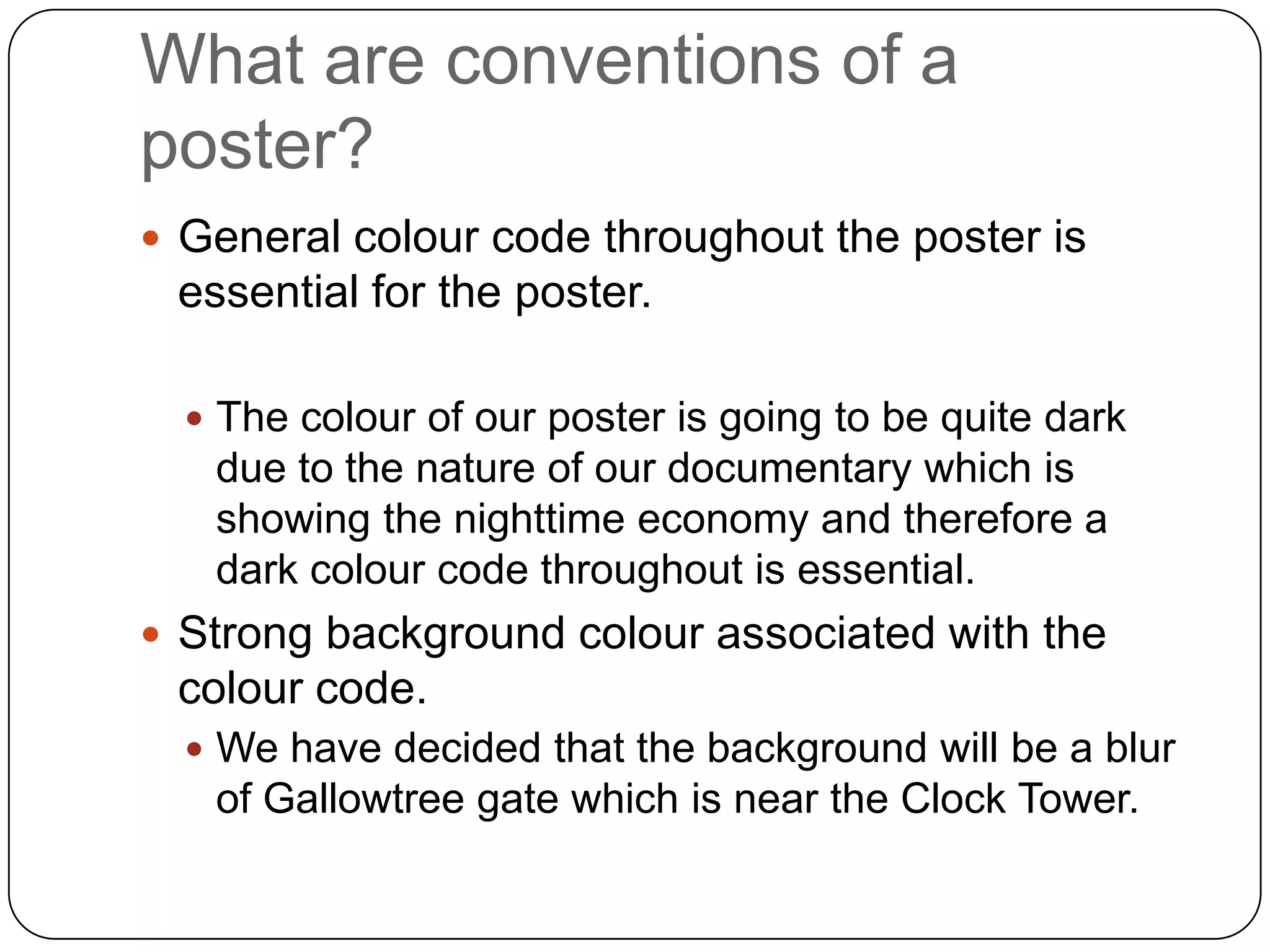 Conventions of a poster | PPTX