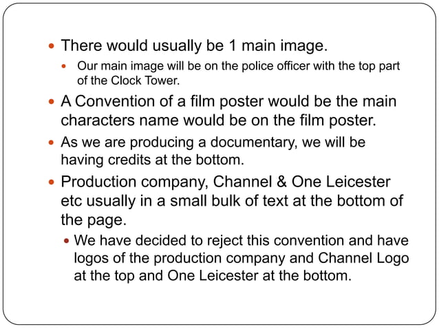 Conventions of a poster | PPTX | Television | Entertainment
