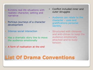 Conventions of a sci fi and a drama | PPT
