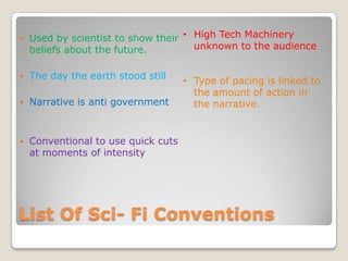 Conventions of a sci fi and a drama | PPTX