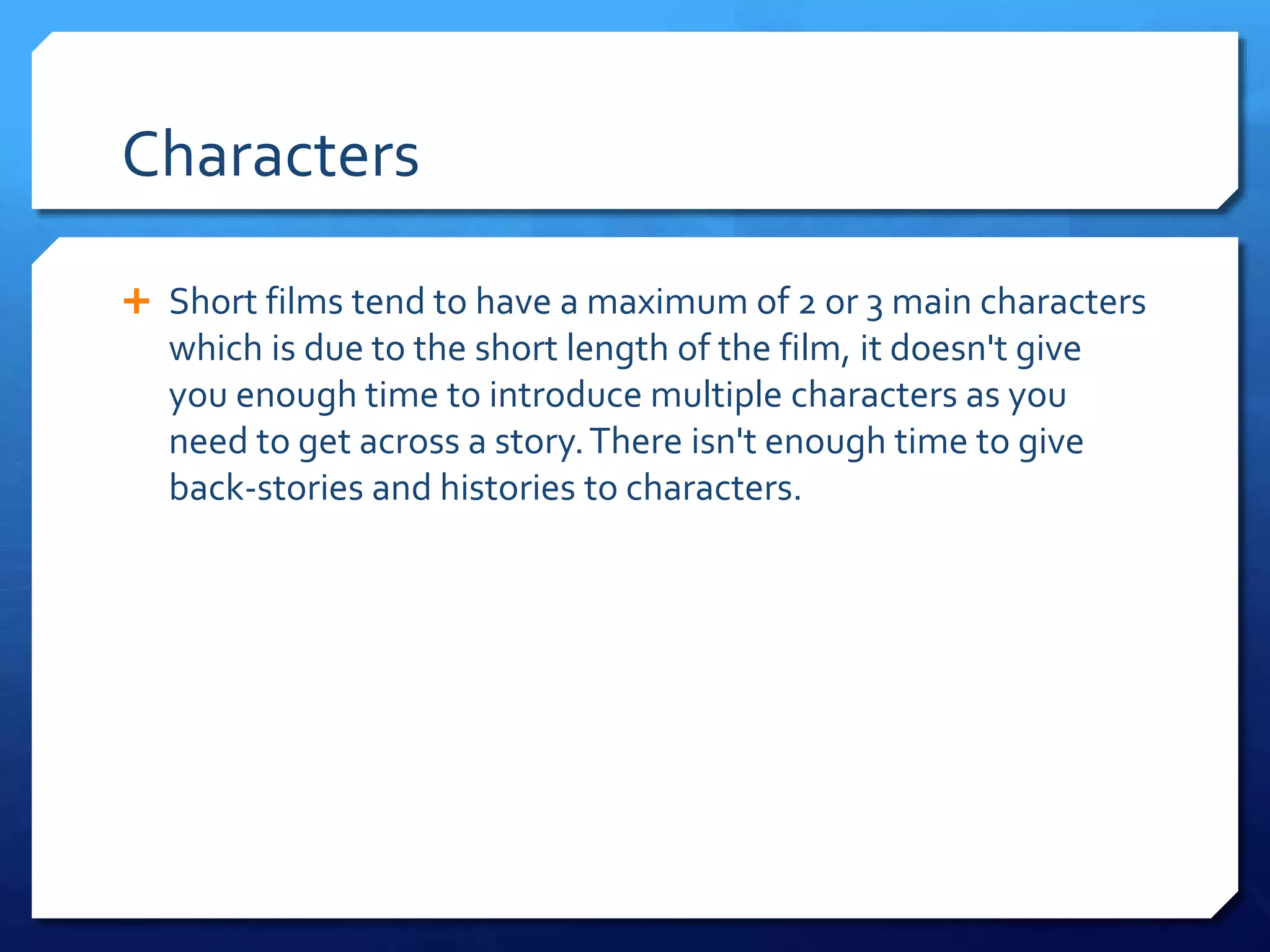 Conventions of a short film | PPT