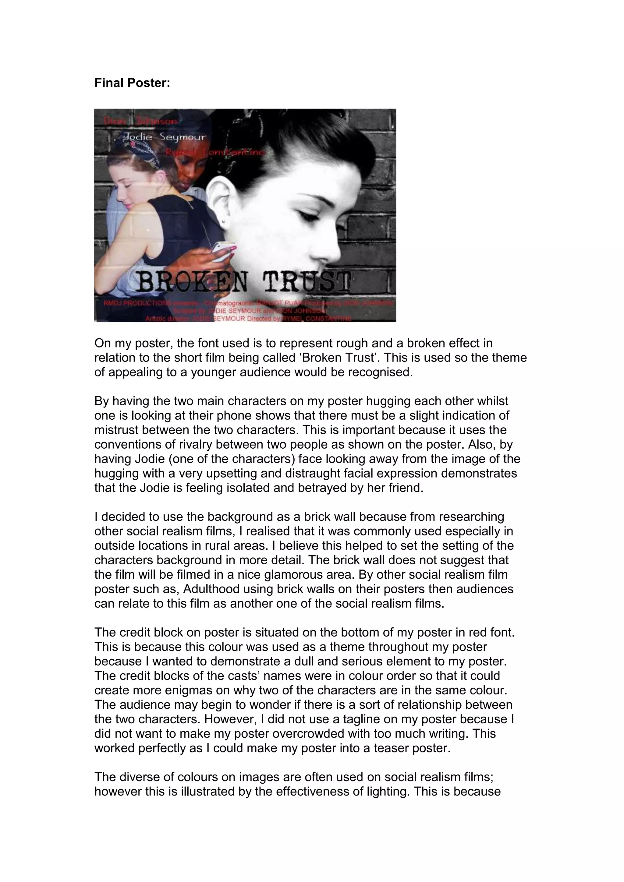 Conventions of a social realism poster | PDF