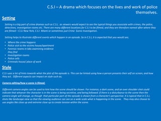 Conventions of a television crime drama (UNFINISHED) | PDF