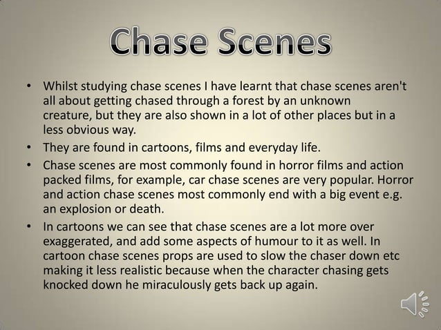 Conventions of chase scenes | PPT