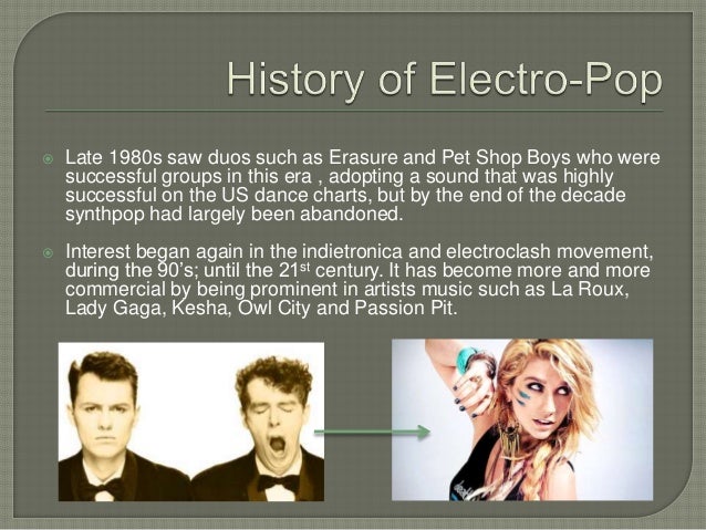 Conventions of electro pop genre