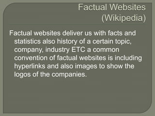 Conventions of factual media formats | PPT