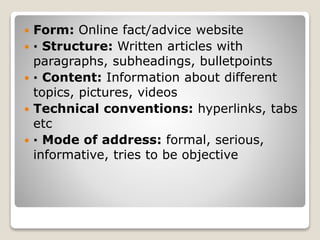Conventions of factual websites | PPT